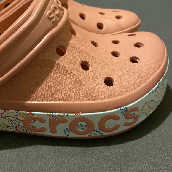 CROCS | Shoes | Crocs Bayaband Pink Blossom Bandana Print Clog | Poshmark